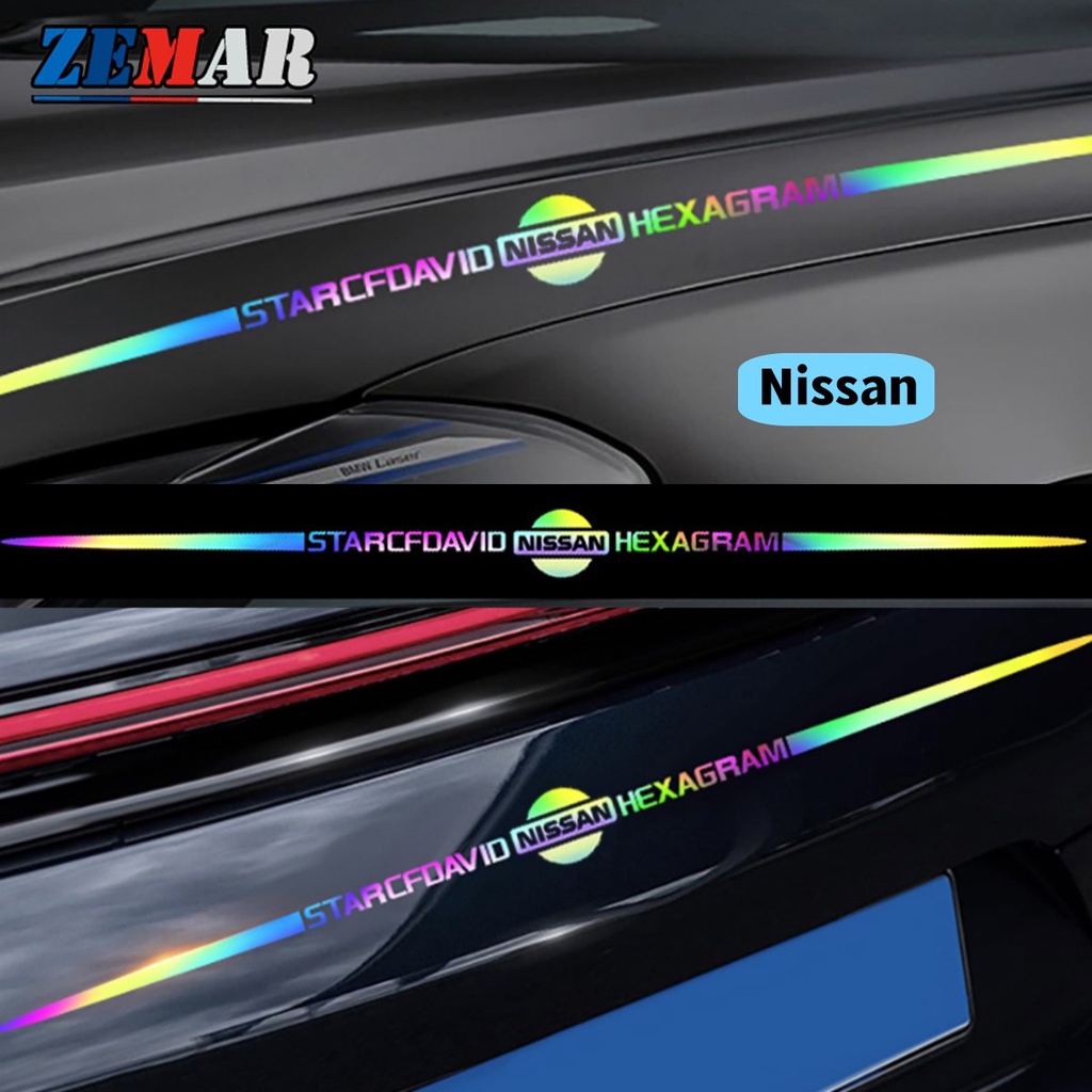 1Pc Nissan Reflective Logo Sticker Laser Colorful Car Accessories For ...