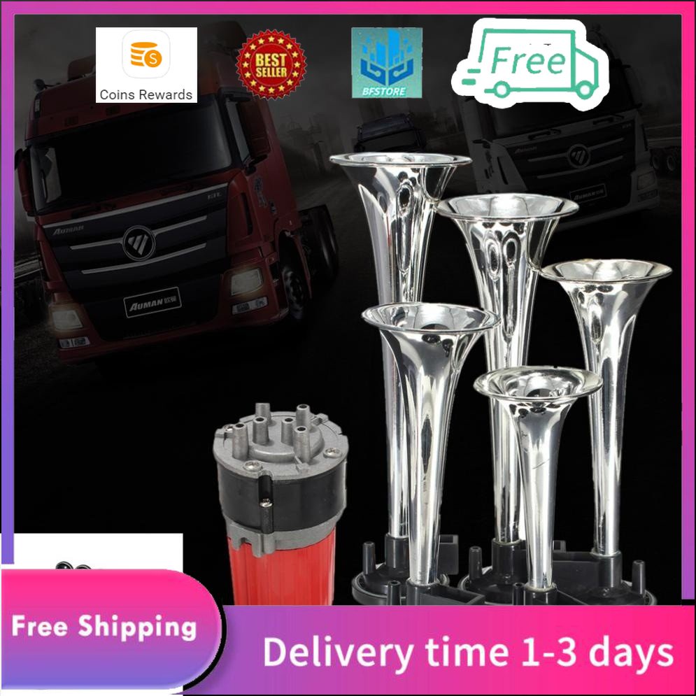 Five Tube Music Electroplating Horn Loud Multi Tone Steam Whistle Air ...