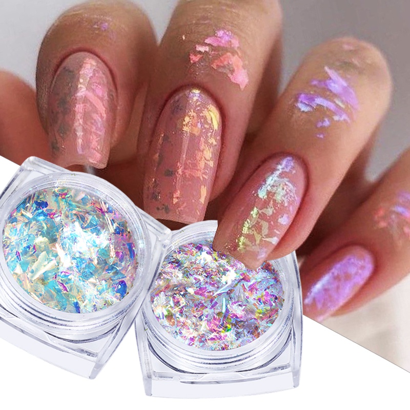 Aurora Manicure Glitter Sequins Sparkly Gradient Flakes Magic Mirror ...
