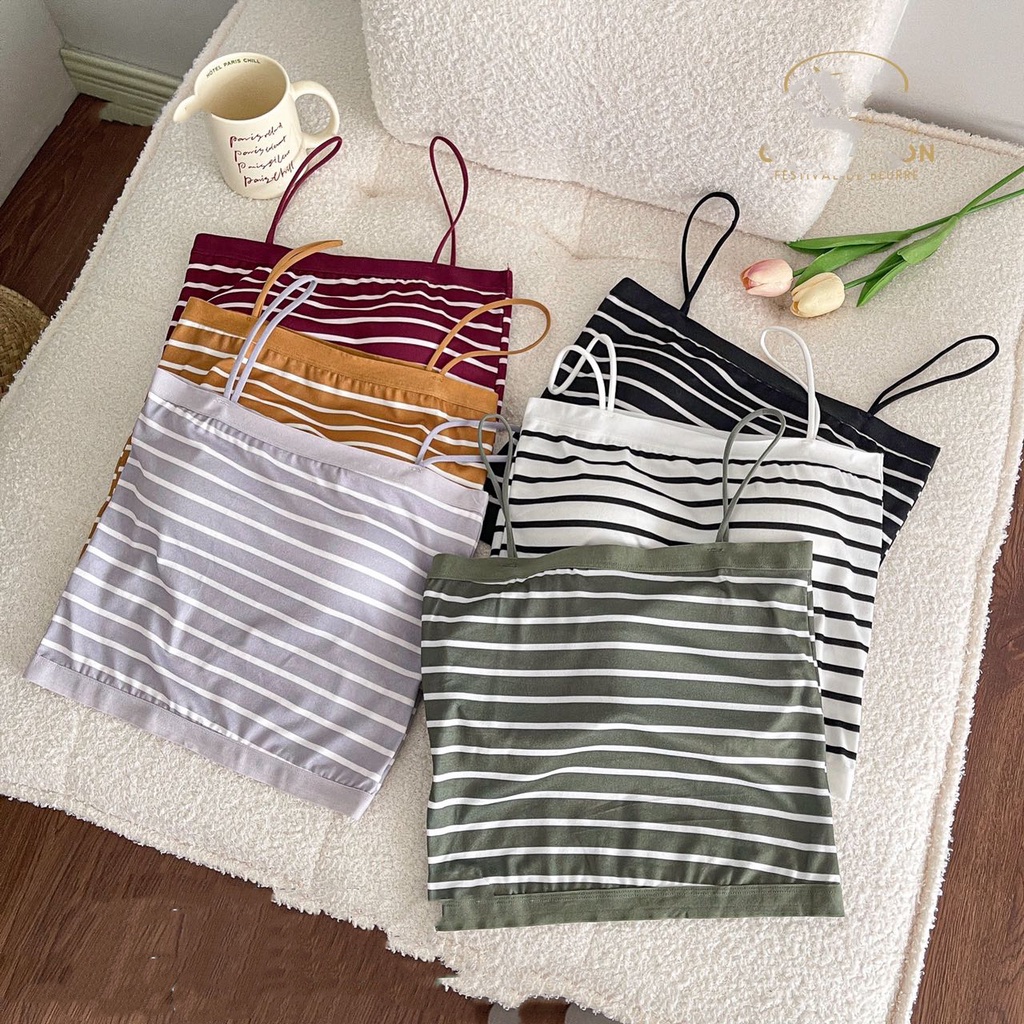 2023 Angelcity Tube Bra With Sponge Bra tops Sando Bra Stripe | Shopee ...