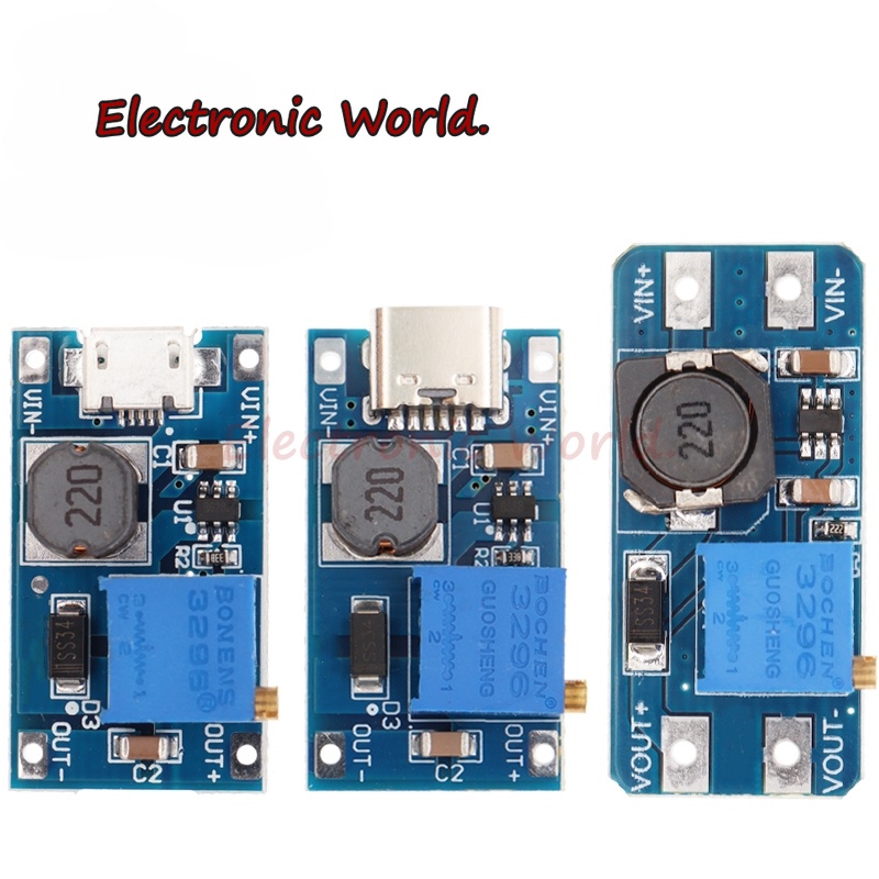 MT3608 DC-DC Step Up Converter Booster Power Supply Module Boost Step-up Board MAX output 28V 2A ...
