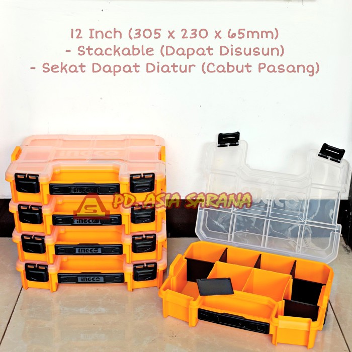 Stackable Box 12" Inch INGCO PBX1211 PVC Storage Organizer Stacking Box ...