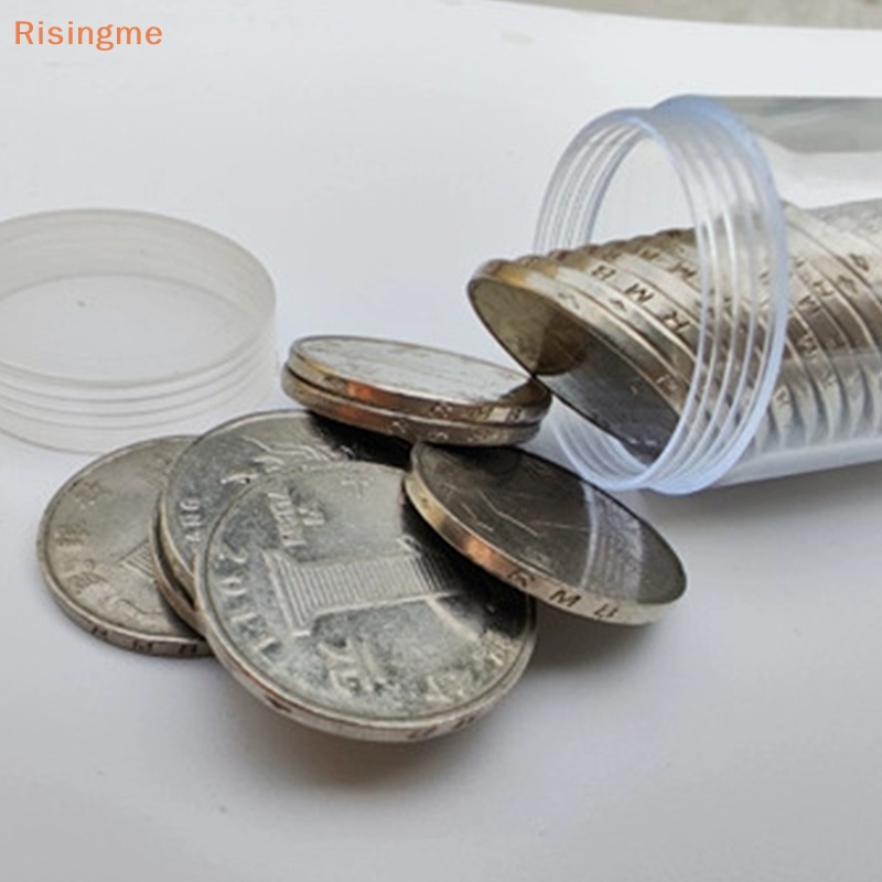 [Risingme] New 19-32mm Clear Plastic Roll Coins Storage Tube Protective ...