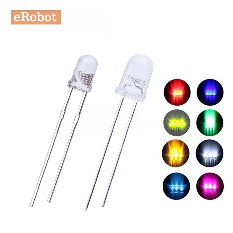 1000Pcs 3mm 5mm Super Bright Water Clear Red Yellow Green White Blue ...