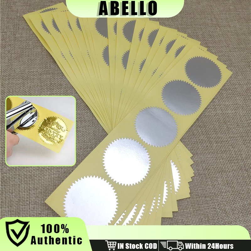 100Pcs/Set 4.5cm Foil Seal Sticker Adhesive For Dry Embosser Seal Stamp ...