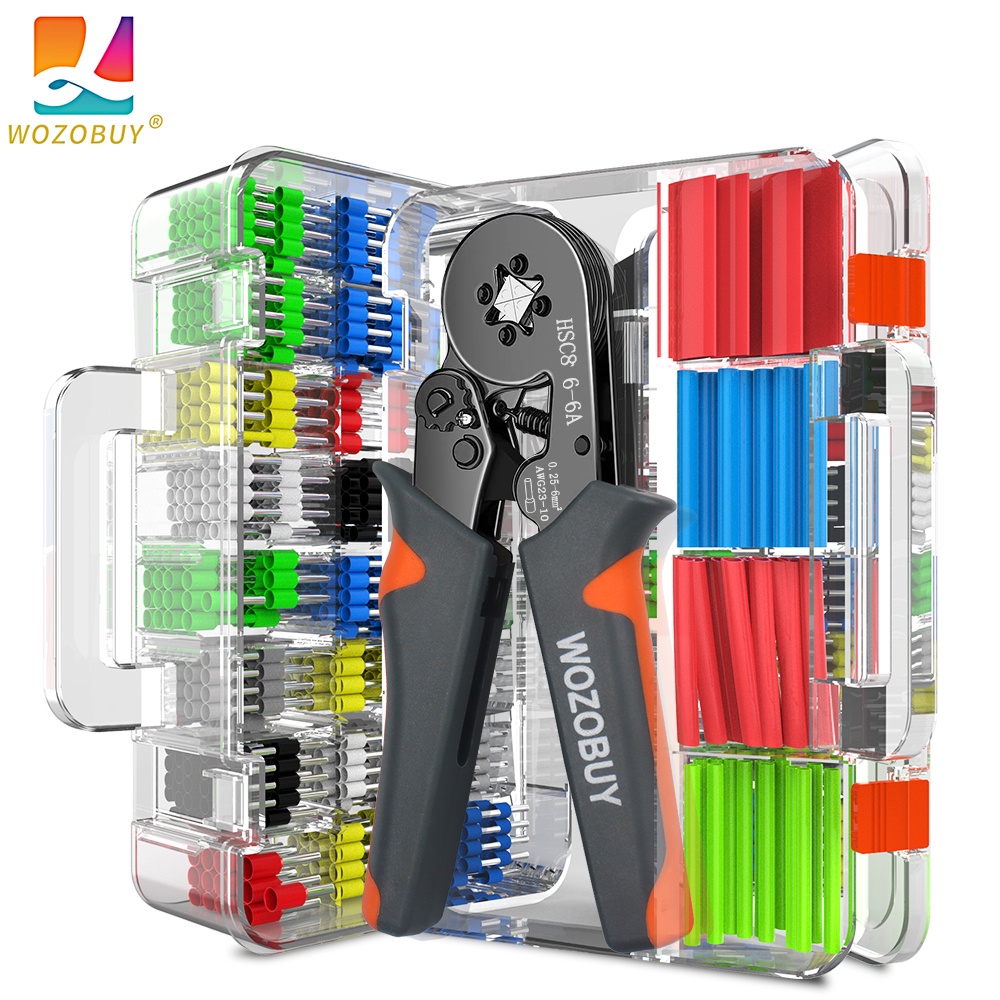 Ferrule Crimping Tool Kit with Ferrules Terminals, WOZOBUY Self ...