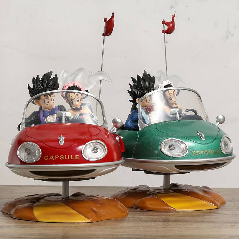 Dragon Ball Goku & Chi Chi Wedding Driving Capsule Corp Car Figure ...