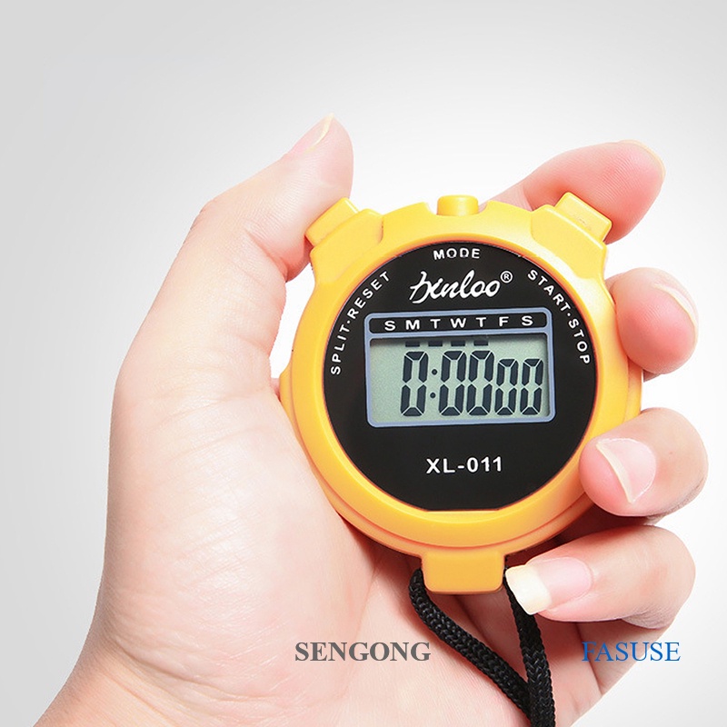SENGONG Waterproof Digital Stop Watch Come With String LCD Stopwatch ...