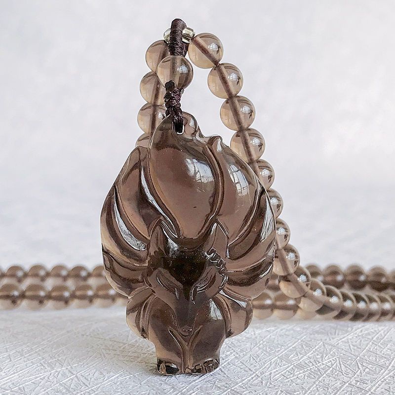 Natural Ice Obsidian Fox Pendant Female Male Recruit Peach Blossom ...