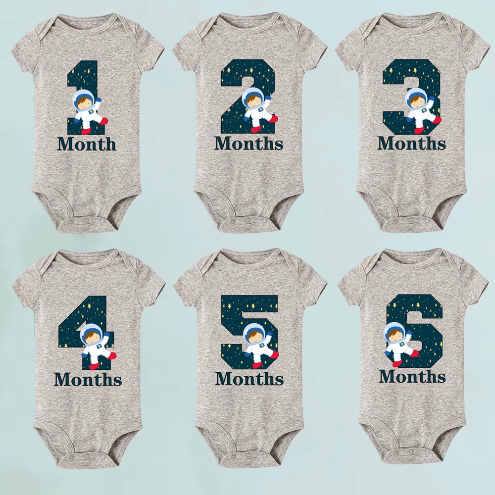 Cartoon Astronaut Number 1- 12 Print Baby Monthly Milestones Monthly ...