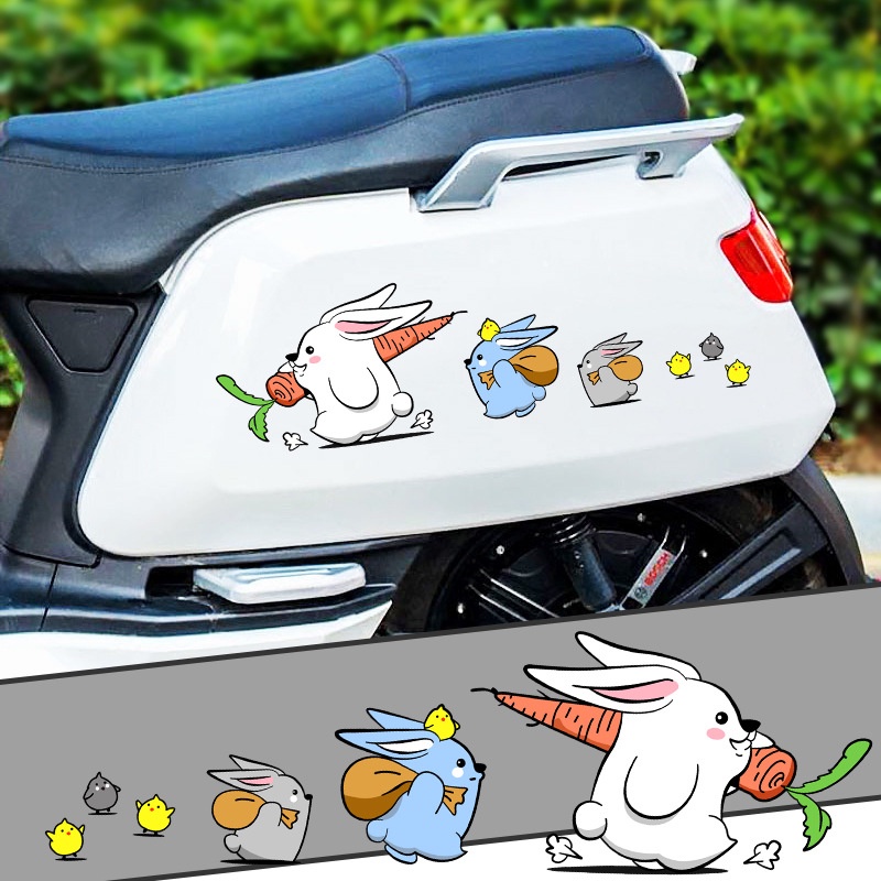 Funny Cartoon Car Stickers Automobile Decorative Stickers Cute Rabbit ...