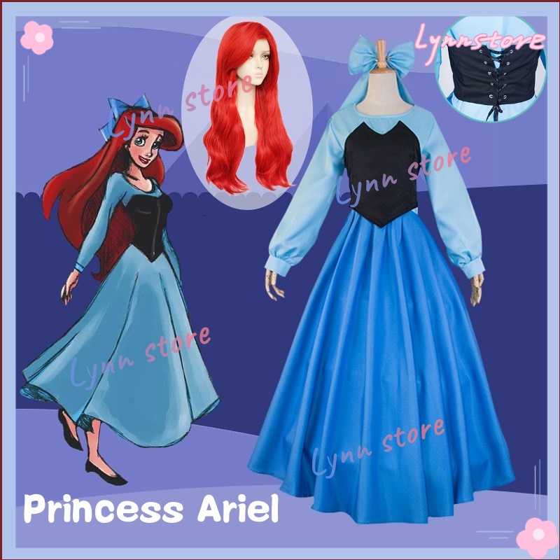 ARIEL Princess Cosplay Costume Disney Princess Cosplay Dress Blue Dress ...