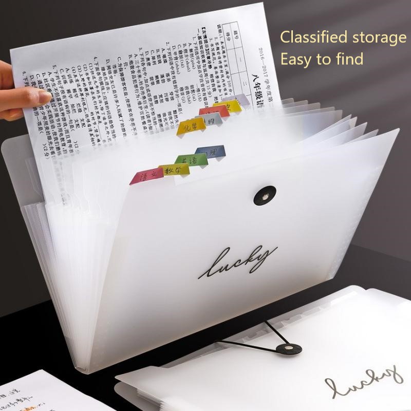 Expending File Folder Transparent File Organizer with Button A4 ...