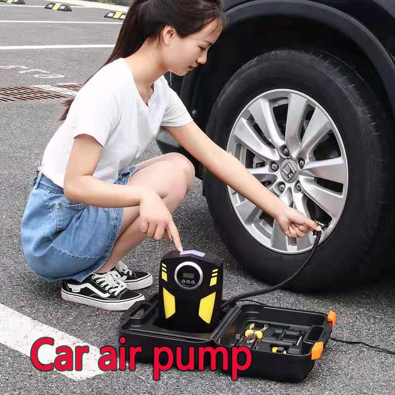 Car tire pump with gauge portable car tire inflatable air pump 12V cars ...