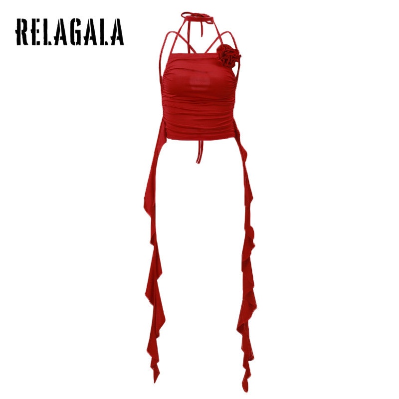 Relagala Womens 2023 New Fashion Solid Color Sexy Slim Casual