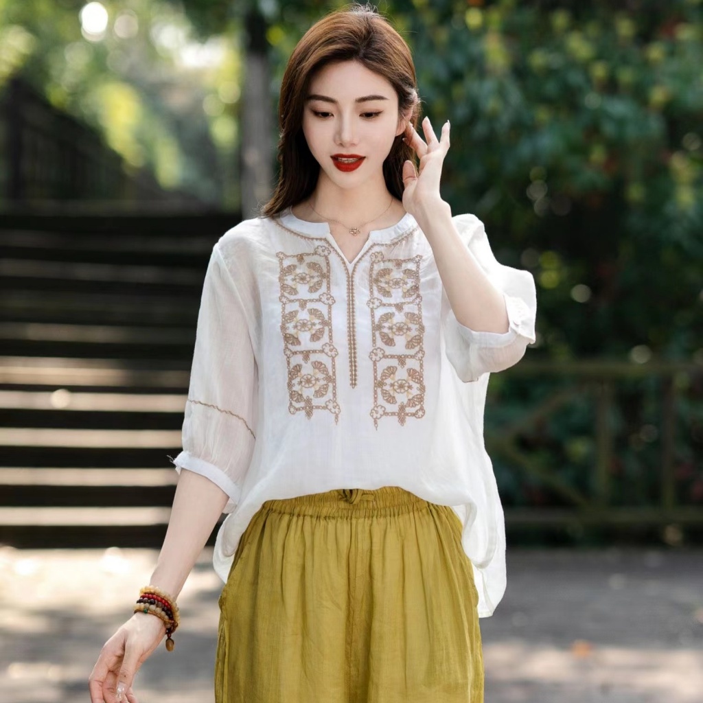 asian inspired attire for women barong 3/4 long sleeve ormal white ...