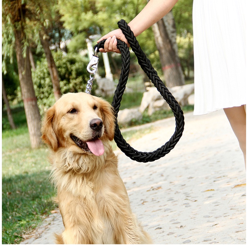 Big Dog Leash With Collar Thick Nylon Braided Pet Leash For Big Dogs ...