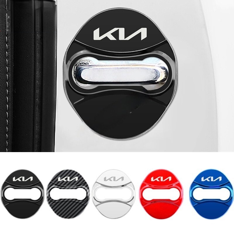 4Pcs For KIA Car Door Lock Cover Stainless Steel Gate Lock Protection ...