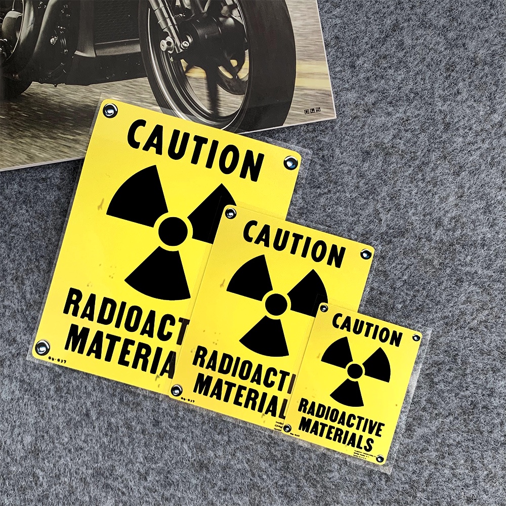 Reflective Caution Radioactive Materials Stickers Waterproof Warning ...