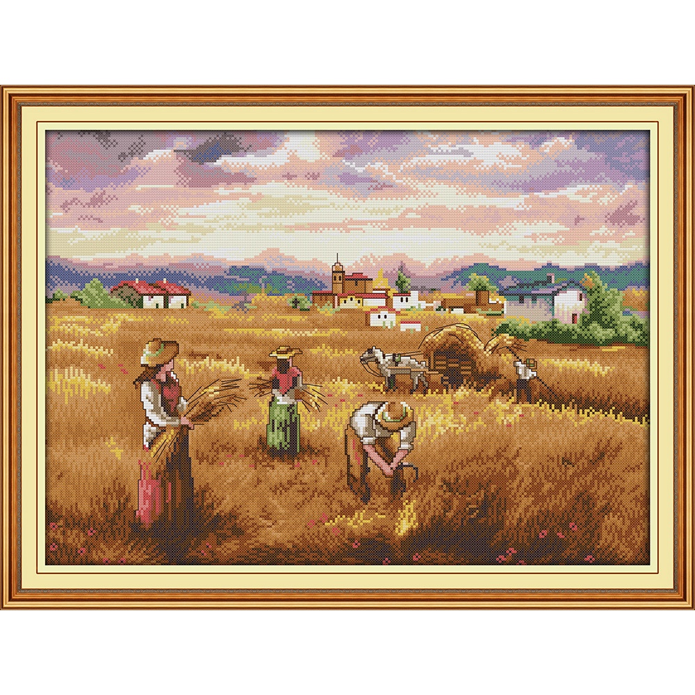 Joy Sunday Stamped Cross Stitch Ktis DMC Threads Chinese DIY Needlework ...