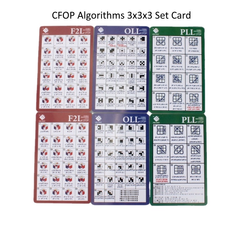 CubeTwist CFOP Algorithms 3x3x3 Set Card Cube Quick Screw Formula Card ...