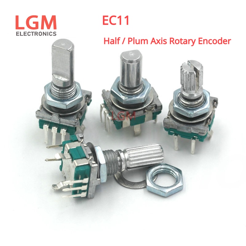 2Pcs Half / Plum Axis Rotary Encoder, Handle Length 15mm / 20mm Code ...