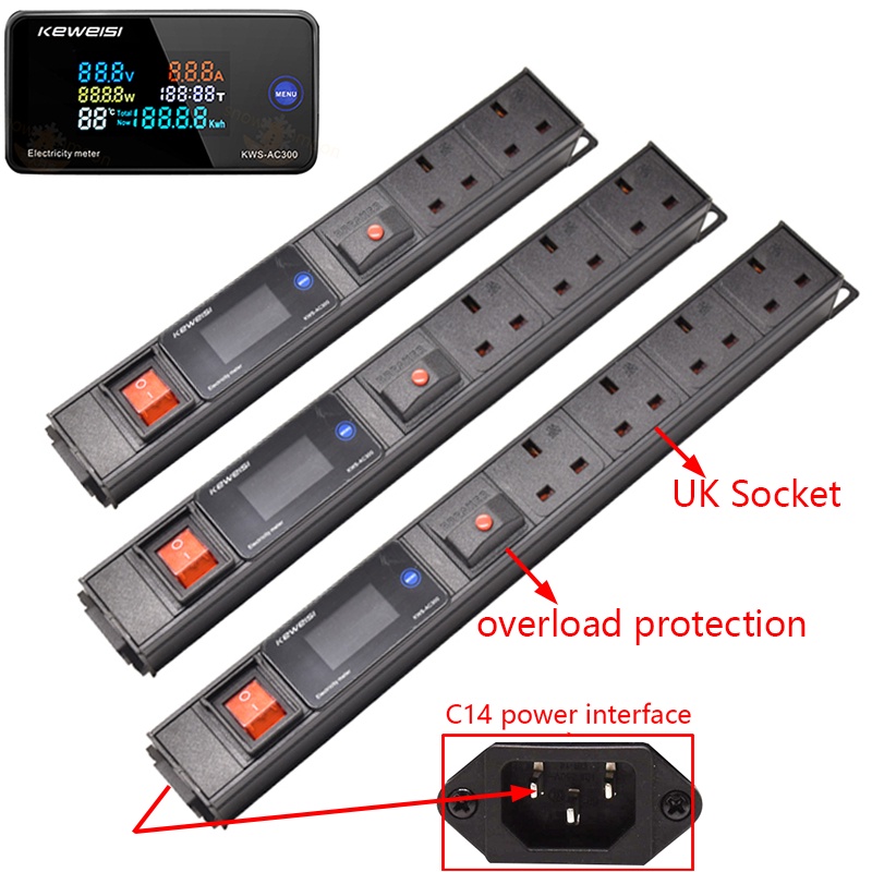 Multifunctional digital display meter PDU16A overload protection distribution unit British ...