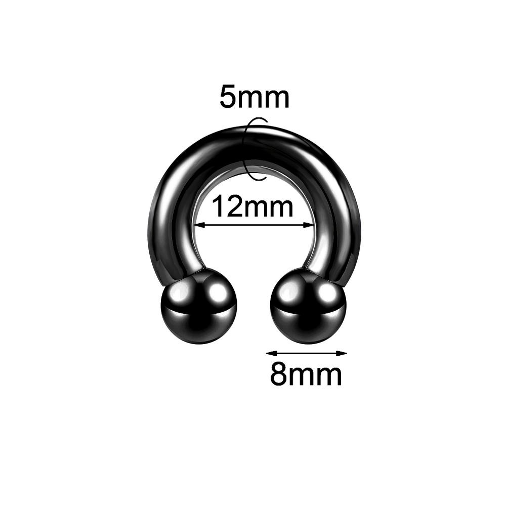 1 PC Big Size Captive Bead Horseshoe Nose Ring Stainless Steel BCR Hoop ...