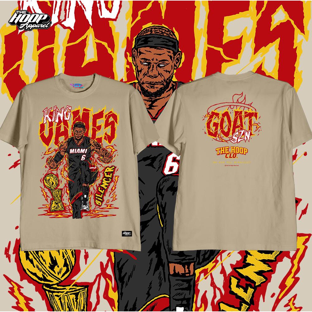 THE HOOP APPAREL KINGJAMES GRAPHIC COTTON TSHIRT FOR MEN AND WOMEN WITH ...