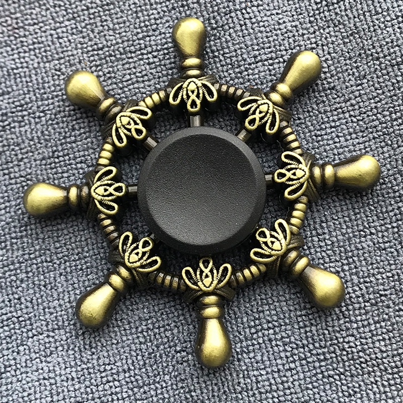 Fidget Finger Spinner Antique Brass Color Alloy Metal Hand Spinner ...