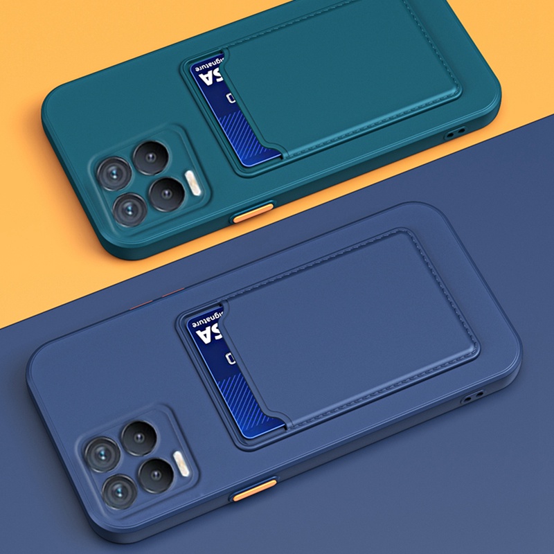 Realme 8 9 10 8i 9i Liquid Silicone Phone Case Cover With Card Slot ...