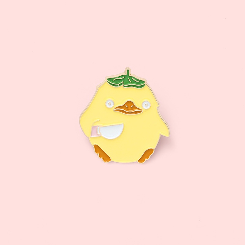 Cute Duck Enamel Pin Animal Brooches Funny Little Yellow Duck Brooch ...