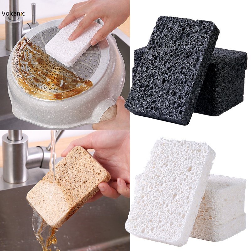 3Pcs Simple Black White Kitchen Dishwashing Cleaning Strong Sponges New ...