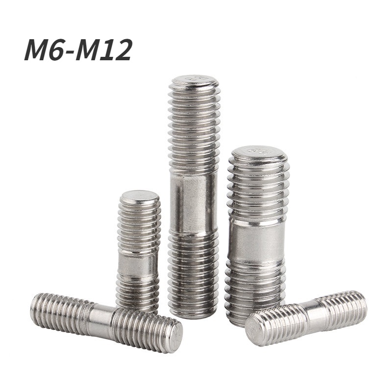 304 Stainless Steel Double-Ended Extension Bolt Screw Bolt Screw Two-Ended Screw M6/M8/M10/M12 ...