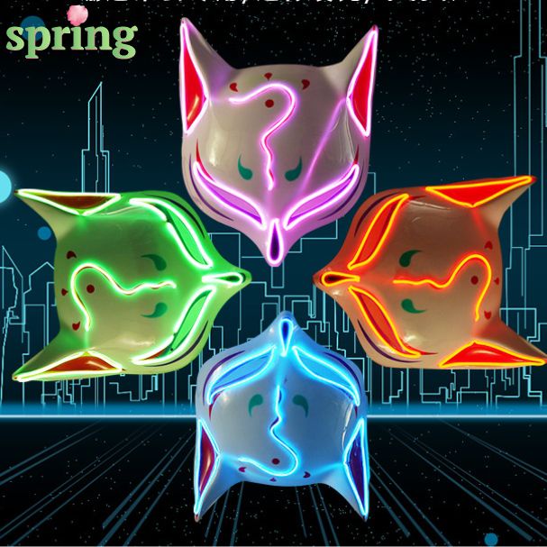Anime Japanese Kitsune Mask Led Fox Mask Plastic Led Light Up Masks ...