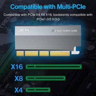 JEYI RGB PCIe 4.0 NVMe Adapter, PCIe to NVMe M.2 SSD Adapter Card with ...