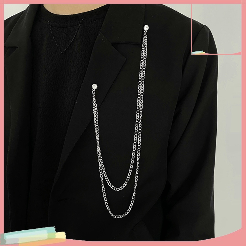 [LK] Men Brooch Long Chain High-end Fine Workmanship Hollow Out ...
