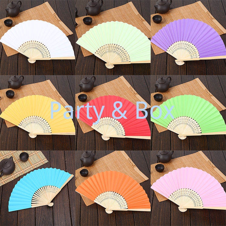 7inches Bamboo Paper Fan for Party DIY Giveaway Gift Folding Fan ...