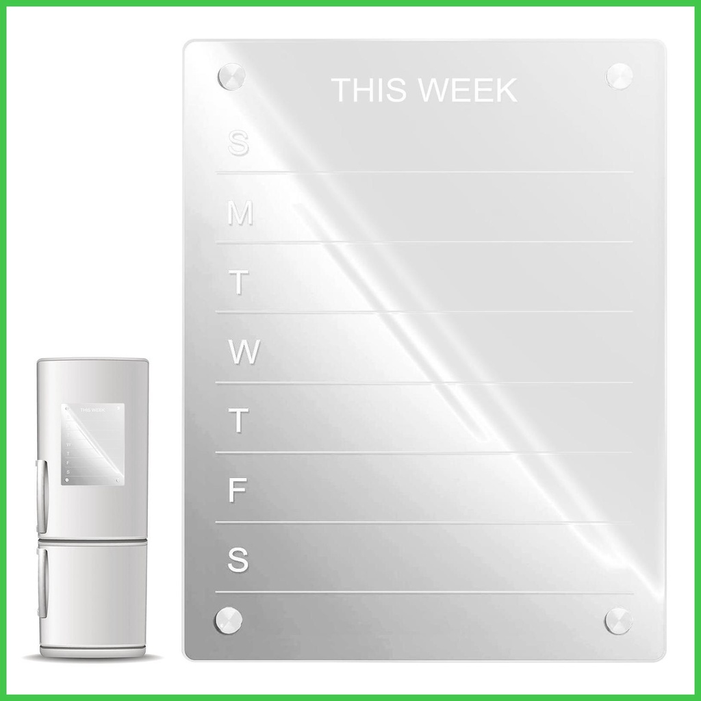 Magnetic Weekly Calendar Clear Magnetic Whiteboard for Fridge Magnetic ...