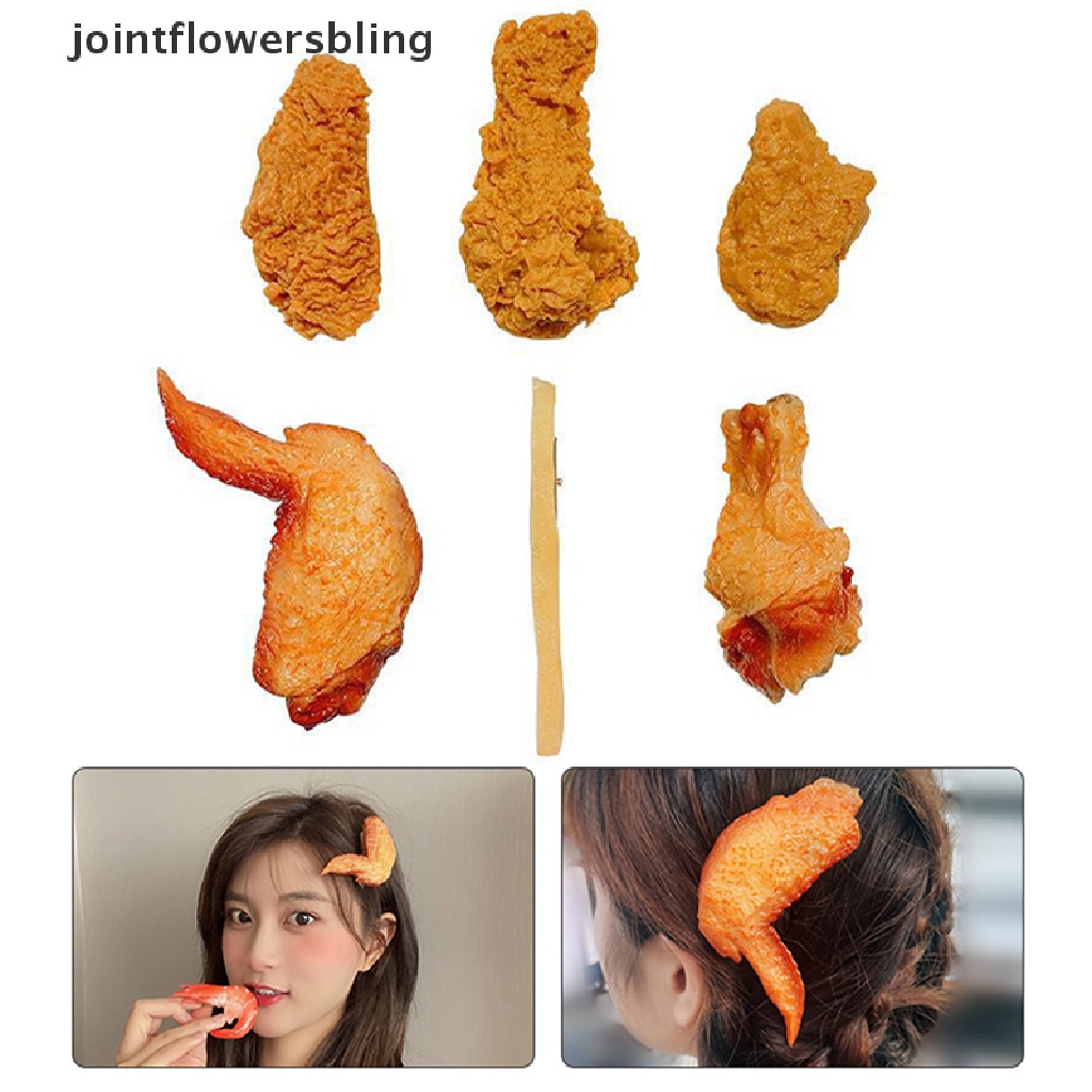Joph Simulation Food Fried Chicken Hairpin Funny Roasted Chicken Legs Crispy Wings French Fries