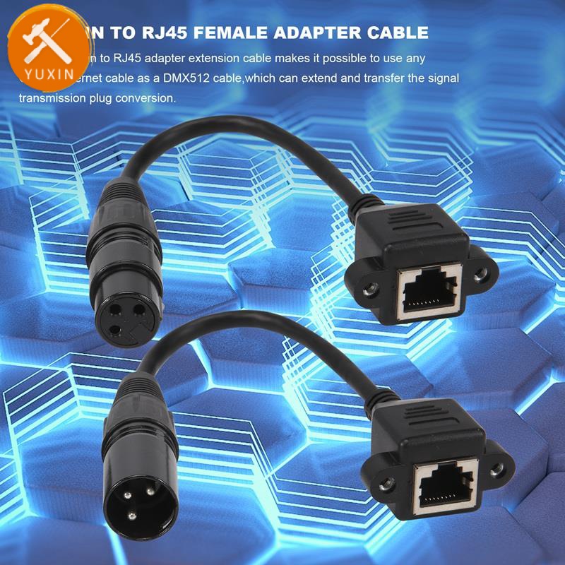 1 Pair XLR 3Pin to RJ45 Female Adapter Cable,XLR Male to RJ45 Network ...