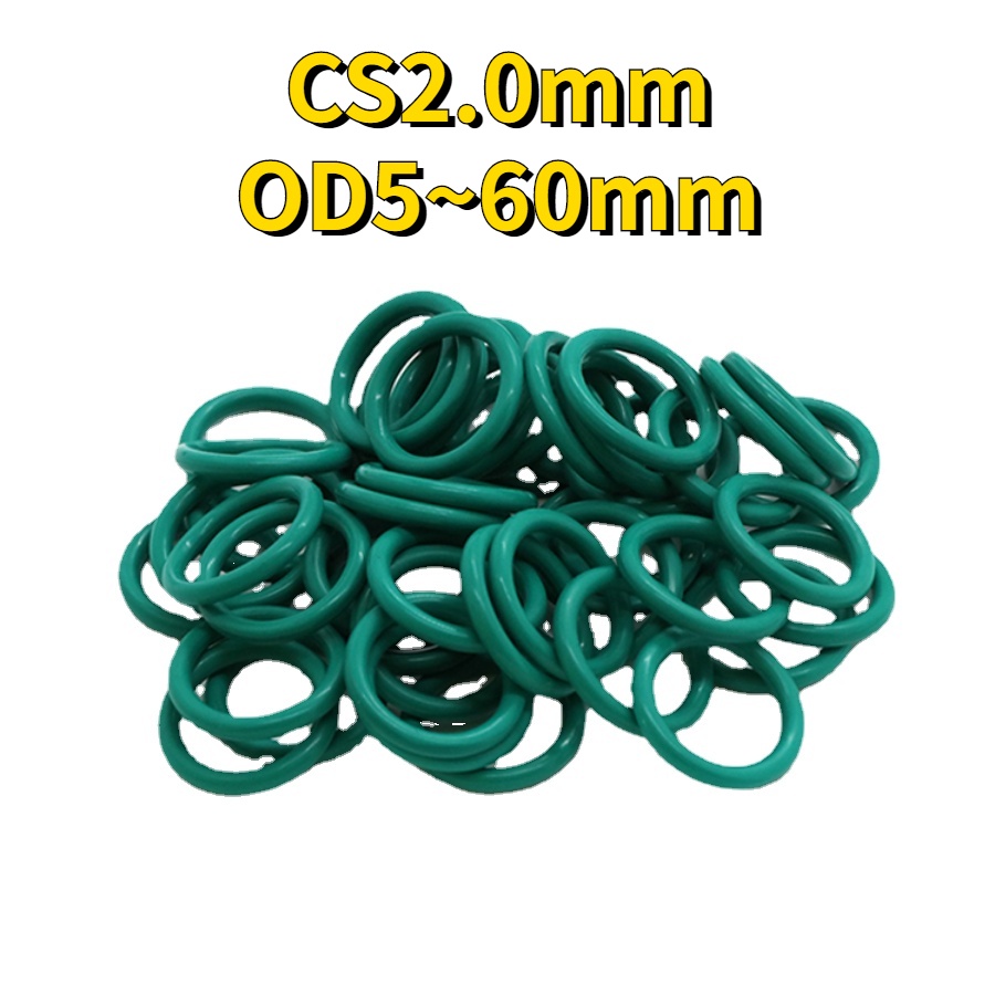 [WDY] Green FKM Fluoride Rubber O-Ring CS2.0mm * OD5-60mm Car Air ...