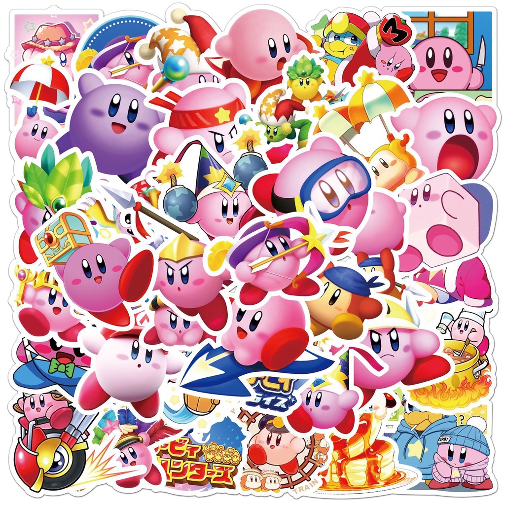 50 PICS Cute Cartoon Anime Kirby Kirby Series Emoji Graffiti Stickers ...