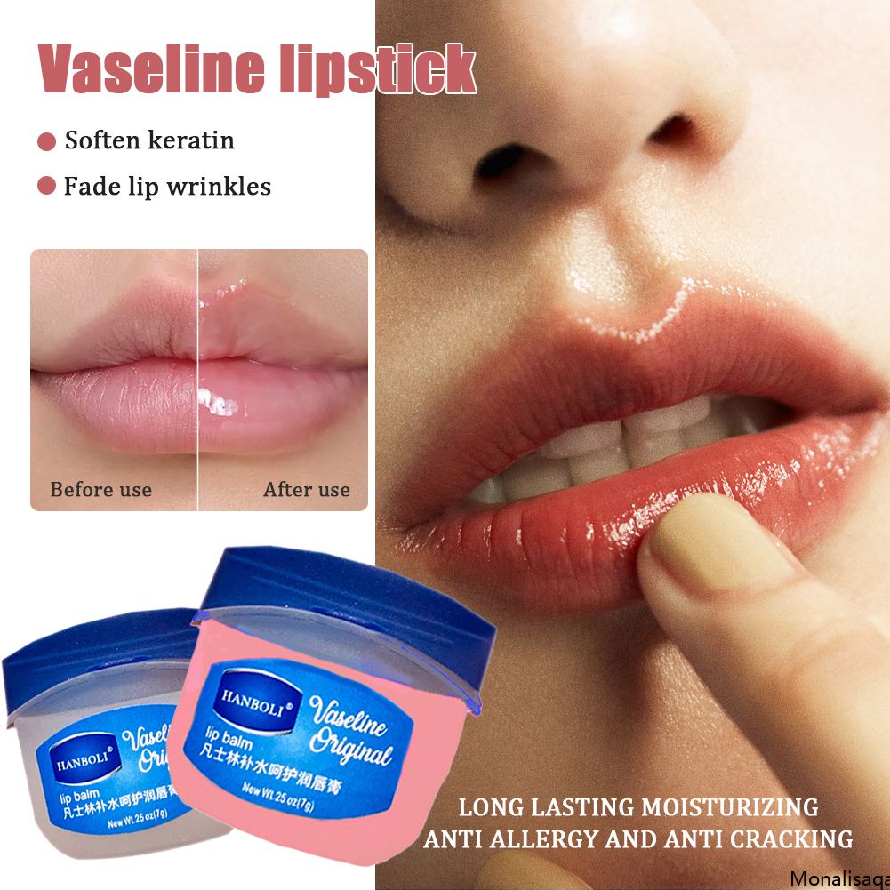 HanBoli Vaseline Lip Balm Set Moisturizing Liquid Lipstick Moisturizer Makeup Natural Plant Anti ...
