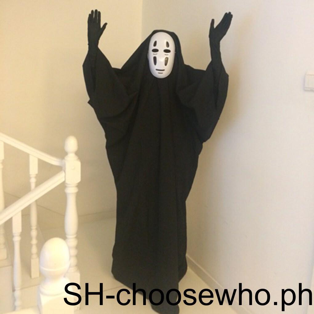 【Choo】Halloween No Face Cosplay Costume with Anime Mask Faceless Party ...