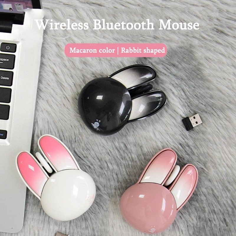 Mofii Cute Cartoon Rabbit Wireless Mouse Kawaii Dual Mode Bluetooth ...