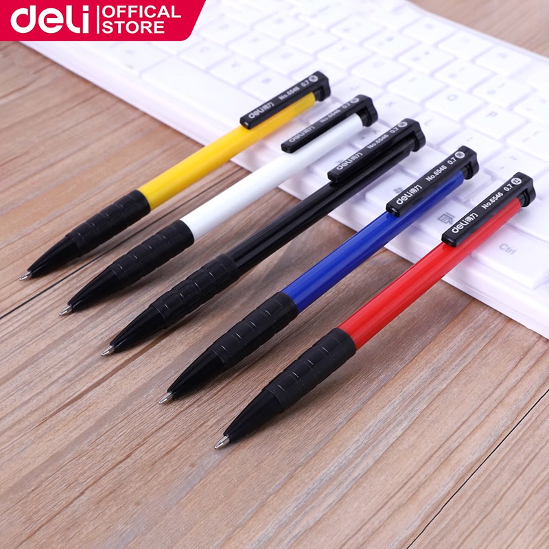 Deli Ballpoint Pen 0.7mm Smooth Writing Ballpen Black/Blue/Red Color ...
