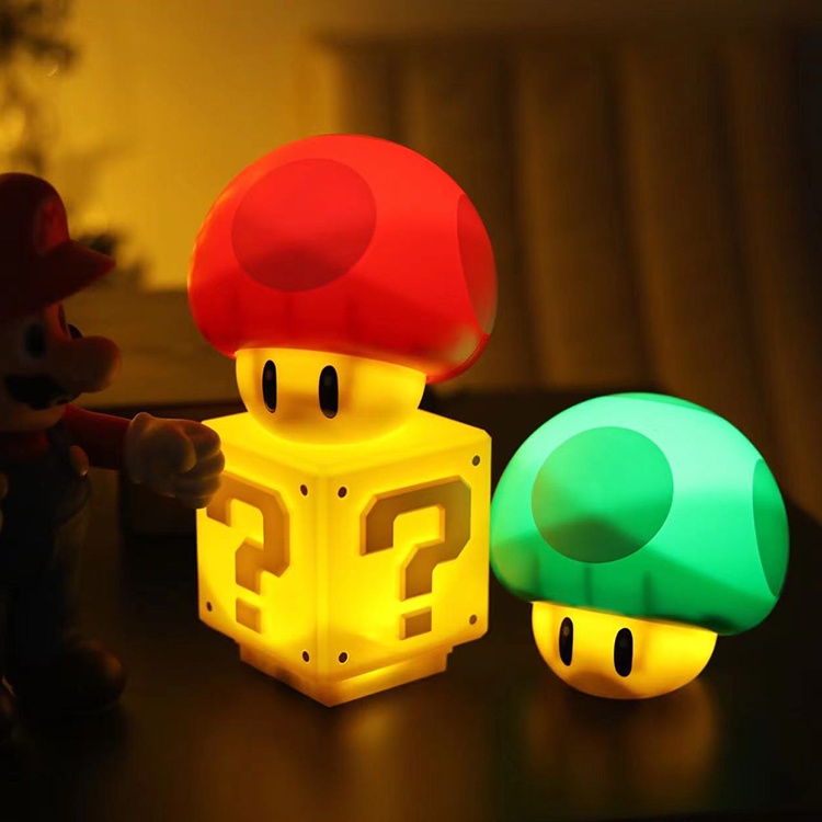 Games Super Mario Bros Cartoon Night Light Figures Mario USB Charging ...