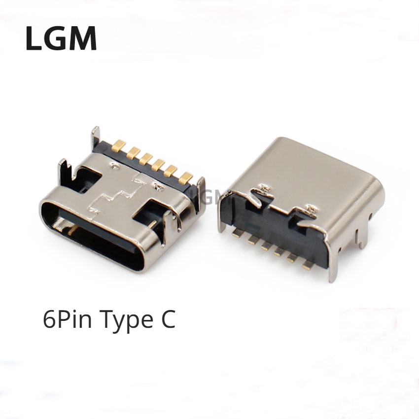 20Pcs Type C 6 Pin USB SMT Socket Connector USB 3.1 Type-C Female ...
