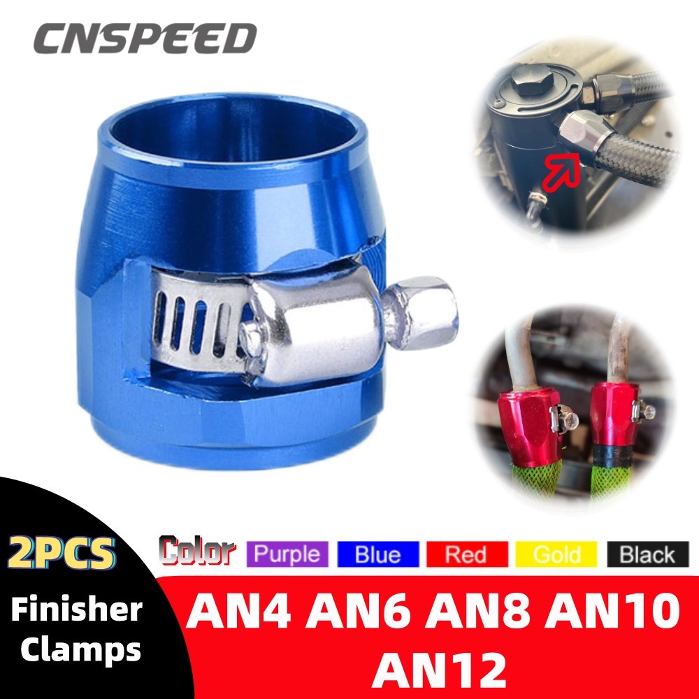 1lot=2pcs Oil Finisher Clamps AN4 AN6 AN8 AN10 AN12 Fitting Fuel Pipe ...